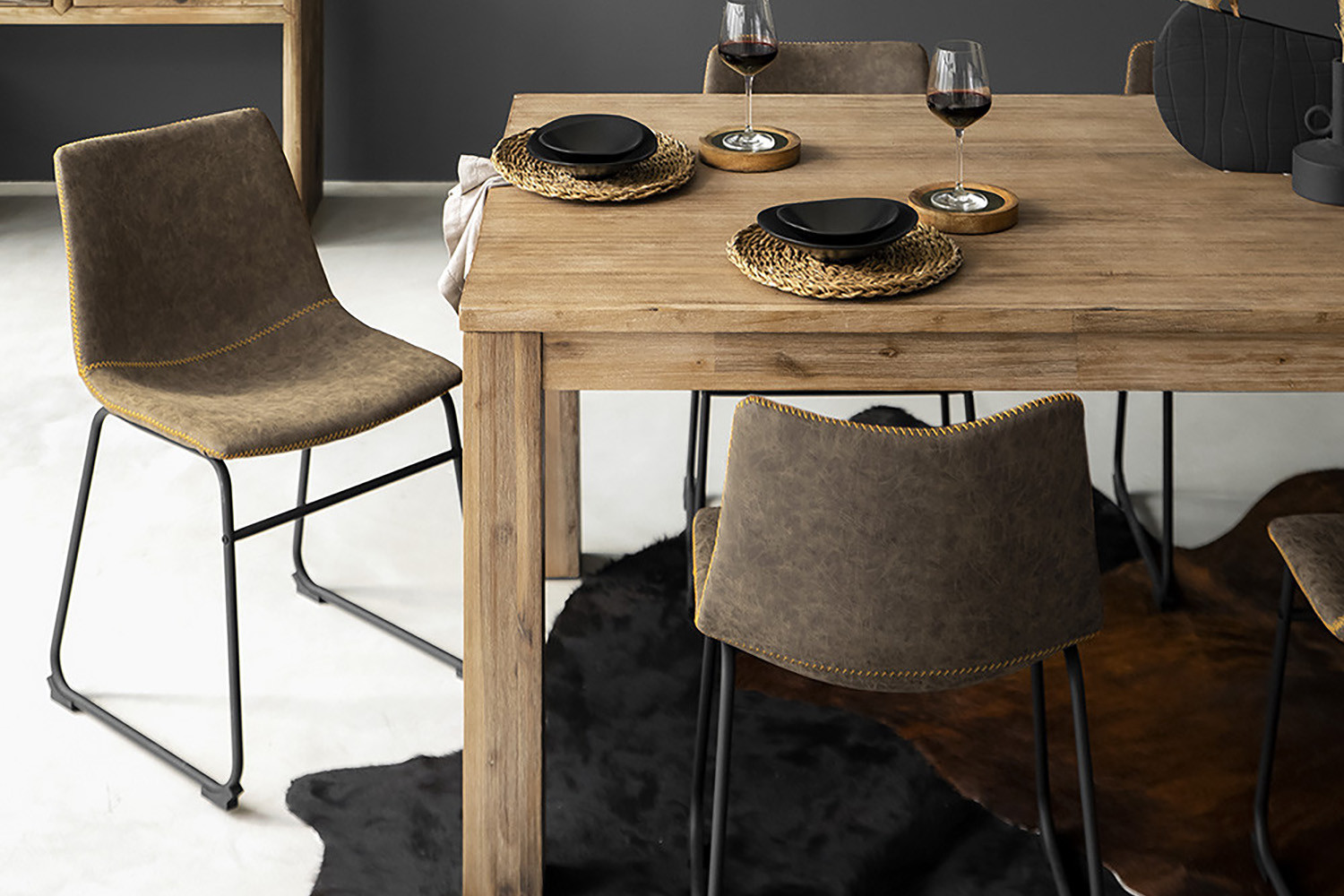 Vancouver Halo 6 Seater Dining Set - 1.8m - Ginger | Cielo