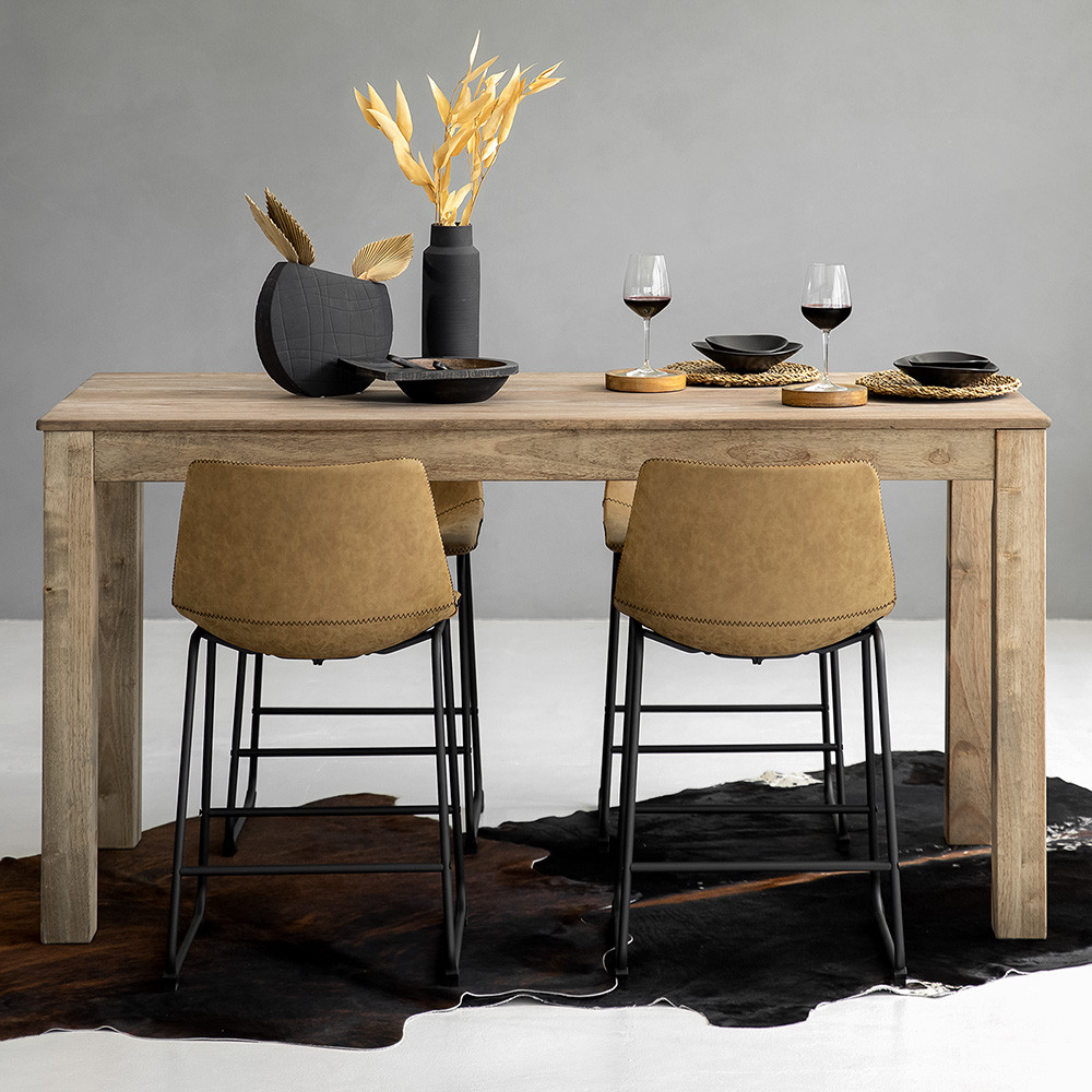 4 Seater Counter Bar Set - Camel - Belmont Halo | Cielo