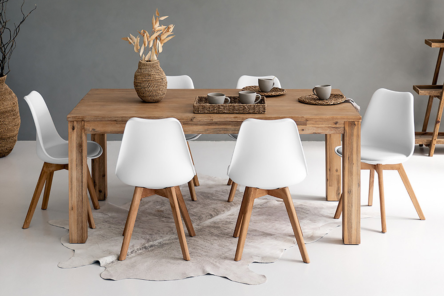 Vancouver Atom 6-Seater Dining Set 1.8m - White | Cielo