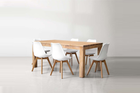 Vancouver Atom 6 Seater Dining Set (1.8m) - White