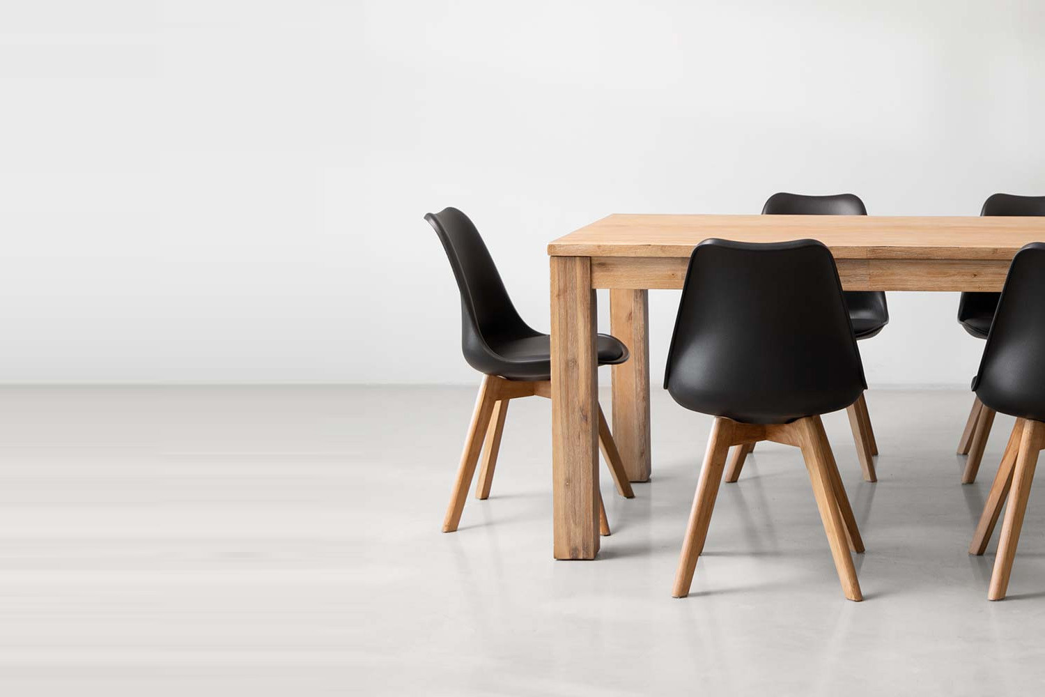 Vancouver Atom 6 Seater Dining Set (1.8m) - Matte Black