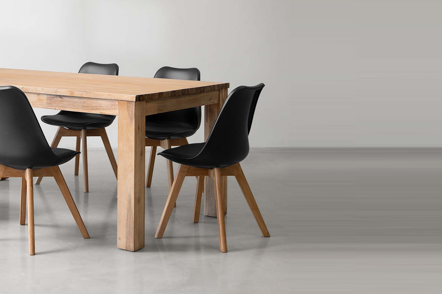 Vancouver Atom 6 Seater Dining Set (1.8m) - Matte Black