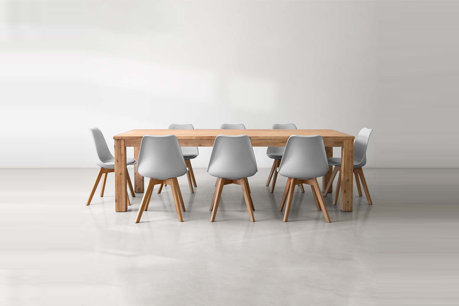 Vancouver Atom 8-Seater Dining Set 2.4m - Grey | Cielo