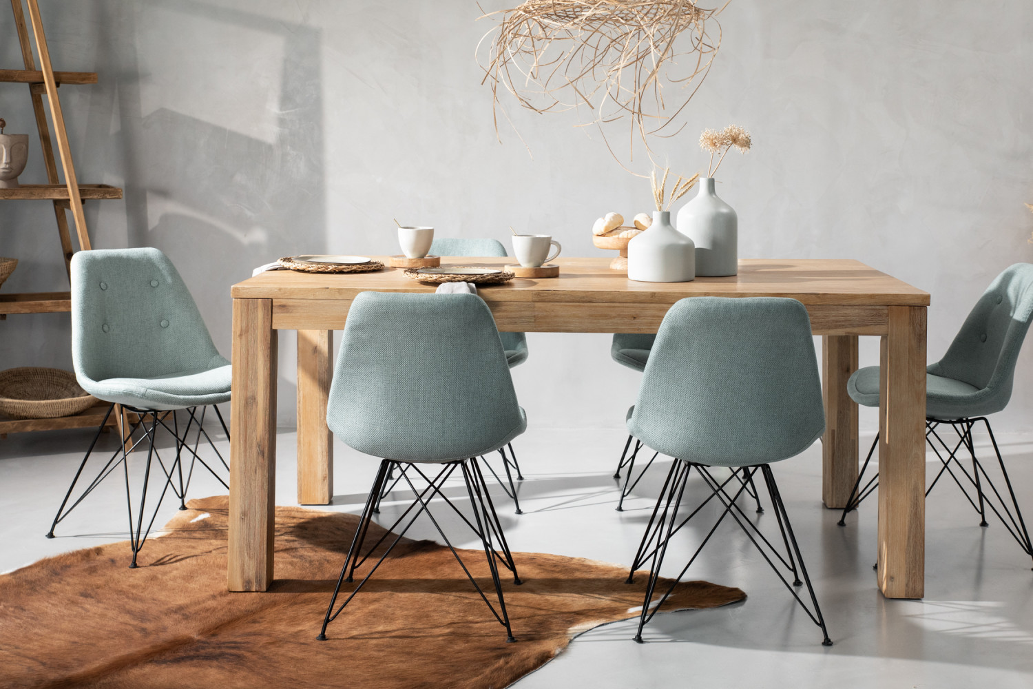 Vancouver Enzo 6 Seater Dining Set (1.8m) - Sage | Cielo