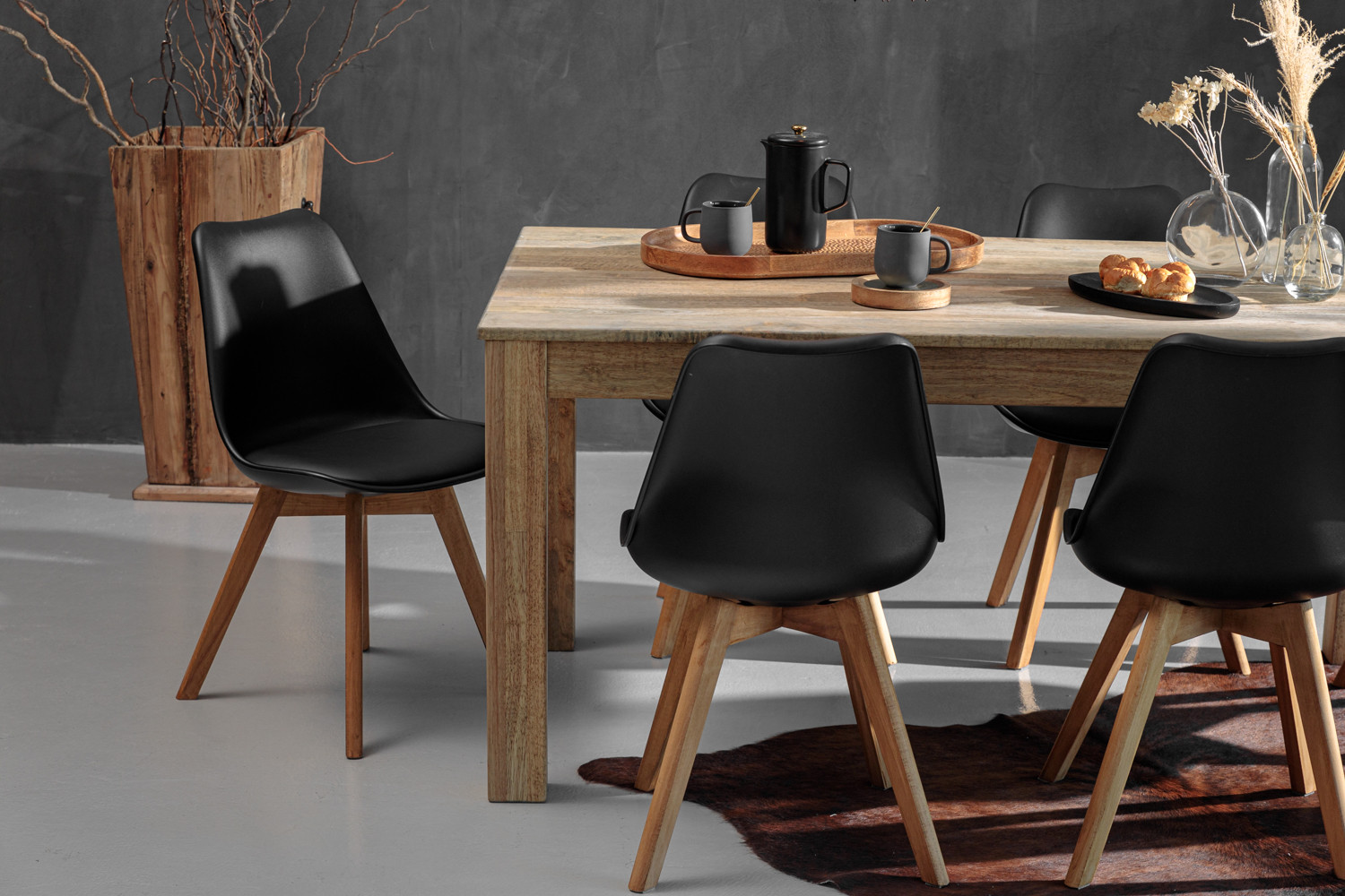 Montreal Atom 6 Seater Dining Set (1.8m) - Black | Cielo