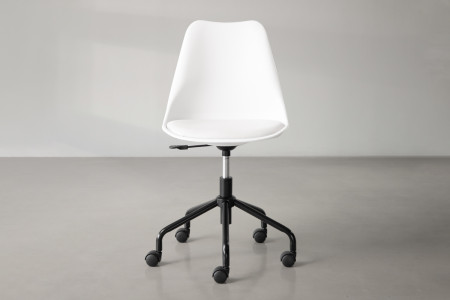 Atom Office Chair - White - Matt Black | Cielo