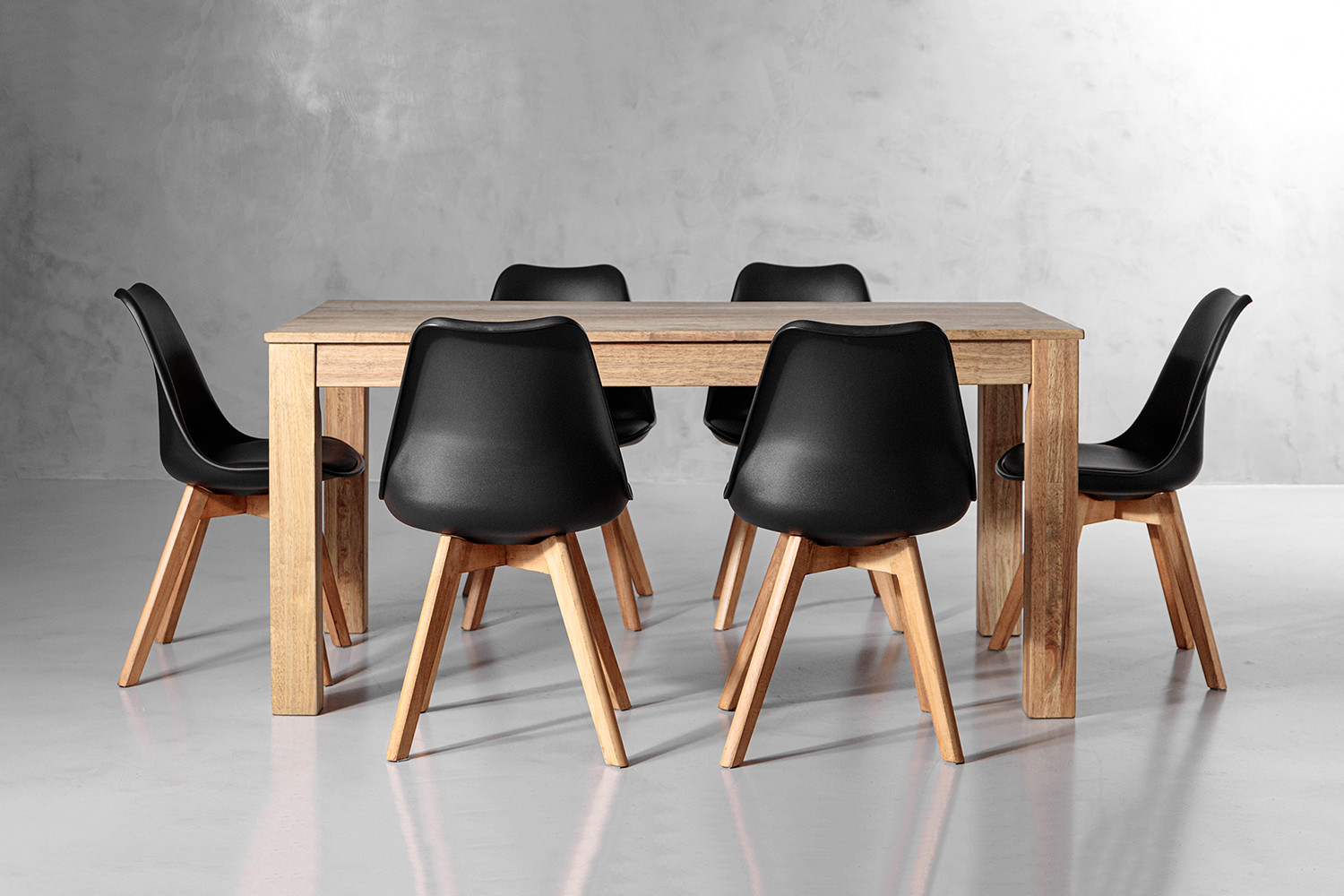 Montreal Atom 6 Seater Dining Set (1.8m) - Black | Cielo