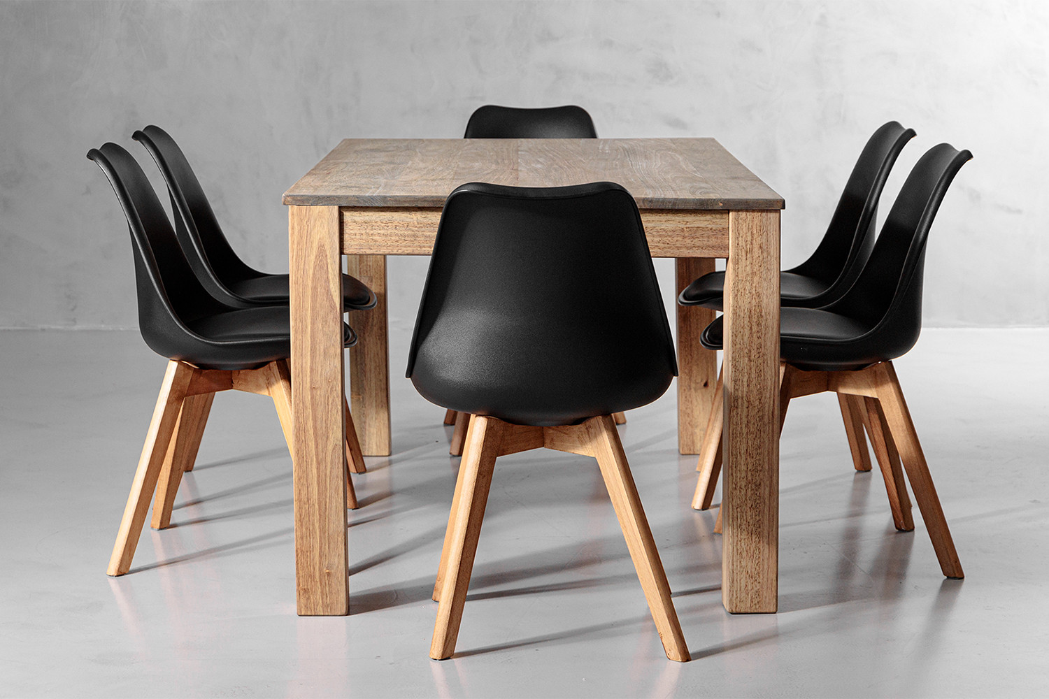 Montreal Atom 6 Seater Dining Set (1.8m) - Black | Cielo