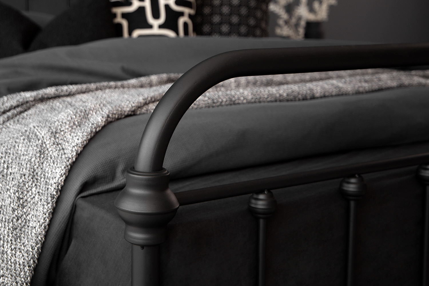 Mckenzie Metal Bed - Double - Matt Black | Cielo