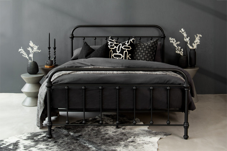Mckenzie Metal Bed - Double - Matt Black | Cielo