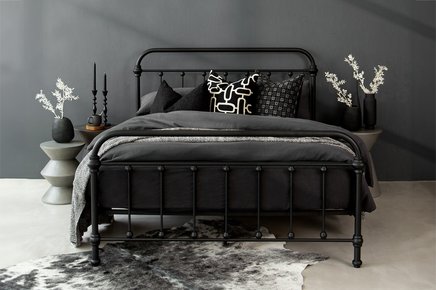 Mckenzie Metal Bed - Double - Matt Black | Cielo