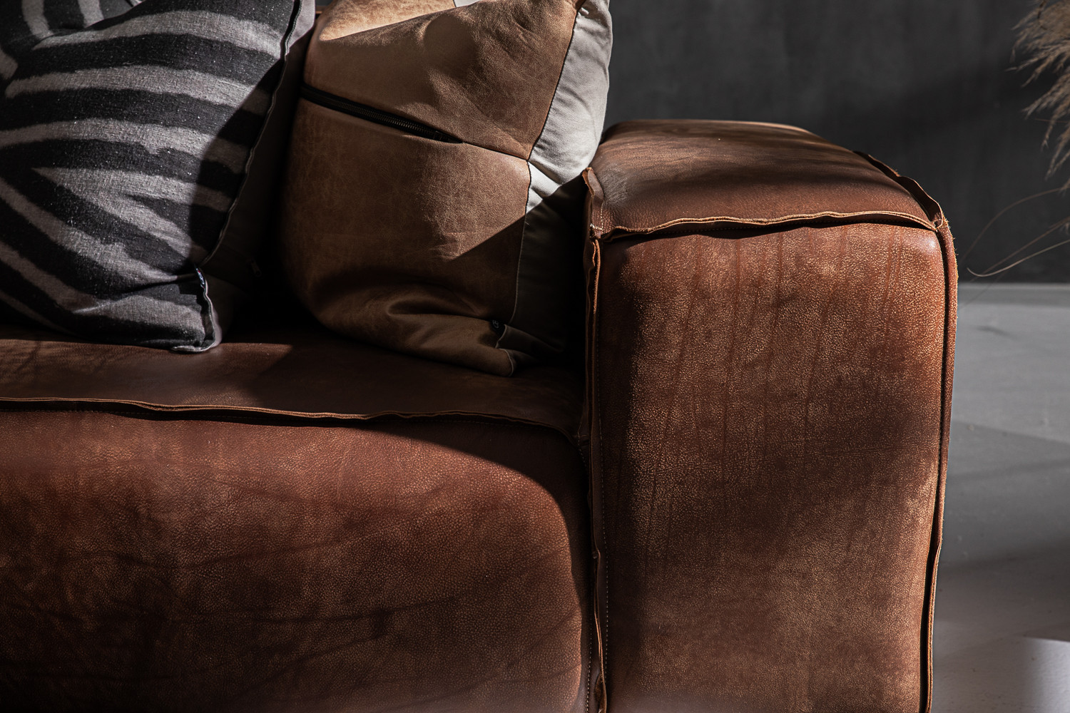 Jagger 3 Seater Leather Couch - Spice | Cielo