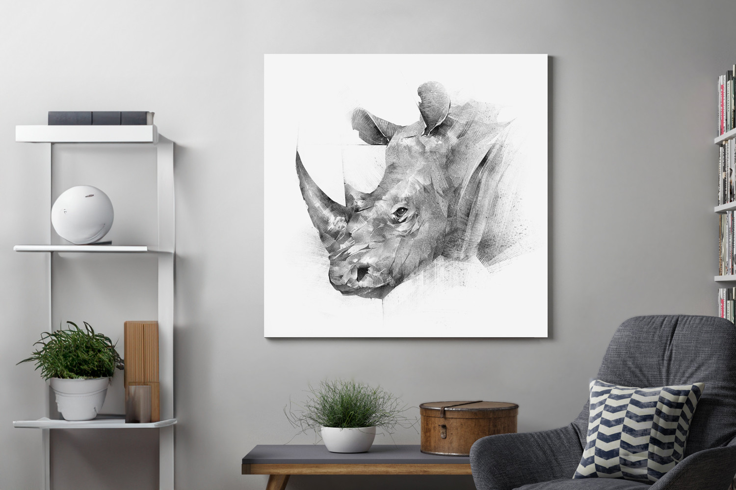 Rhino Abstract Canvas Art | Cielo