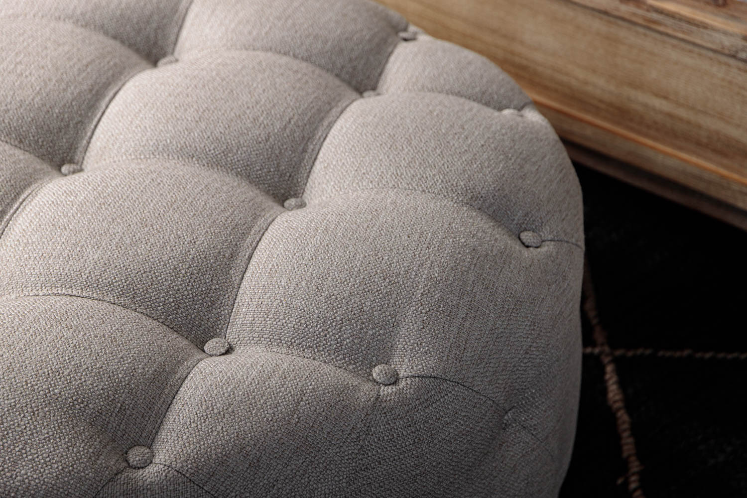 Amara Round Ottoman - Flint