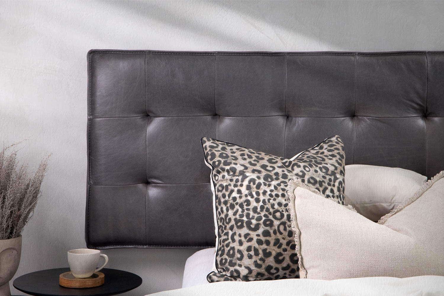 Warwick Leather Headboard - Grand King - Charcoal | Cielo