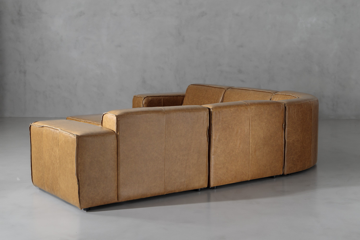 Jagger Leather Modular - Grand Corner Couch - Sahara | Cielo