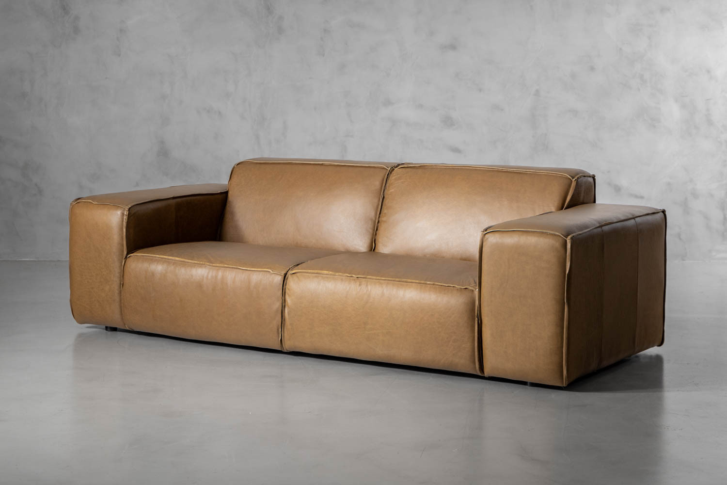 Jagger 3 Seater Leather Couch - Sahara | Cielo