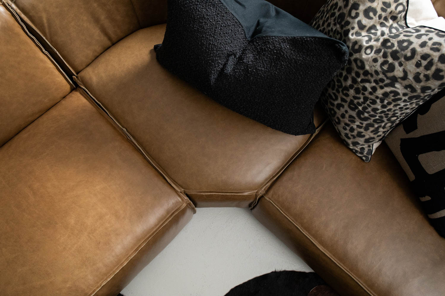 Jagger Leather Modular - Corner Couch Set - Sahara | Cielo