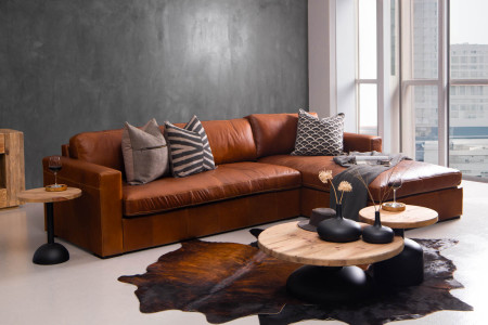 Archer Leather L-Shape Couch | Cielo