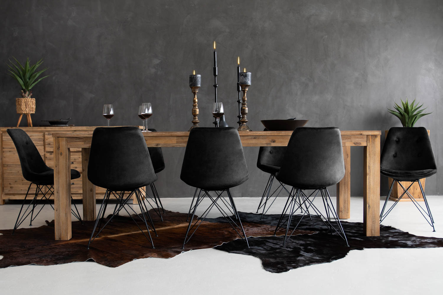 Vancouver Enzo 8 Seater Dining Set (2.4m) - Aged Mercury | Cielo