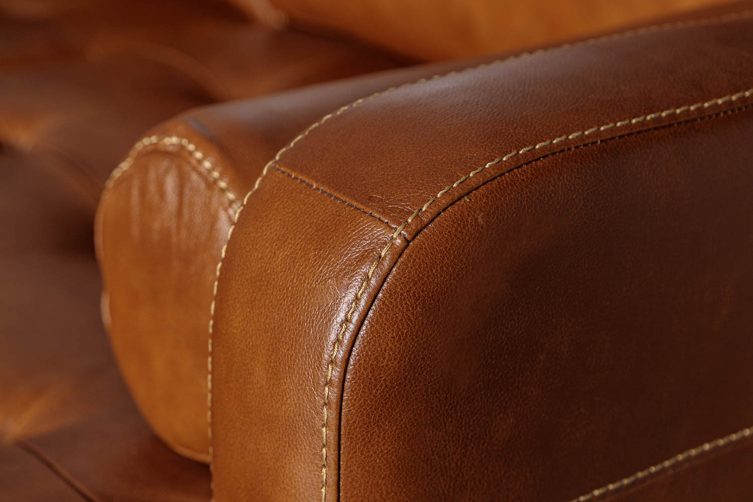 Hayden Leather L Shape Couch - Burnt Tan | Cielo
