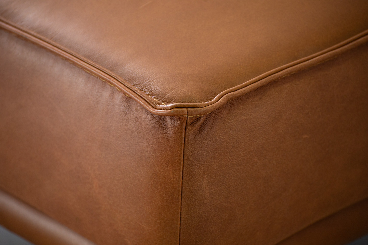 Ottavia Leather Ottoman - Desert Tan For Sale | Cielo