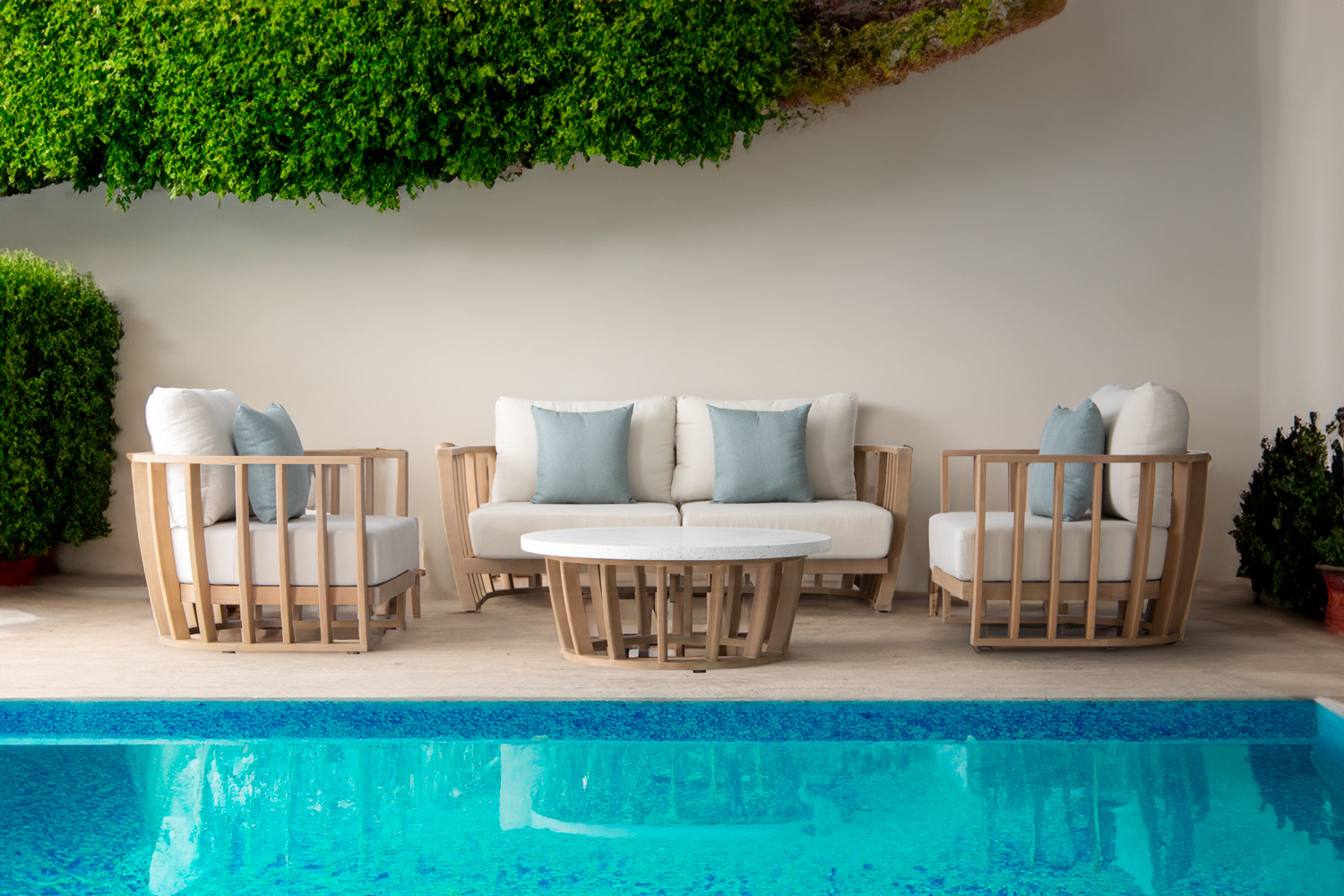St Lucia Patio Lounge Set Cielo