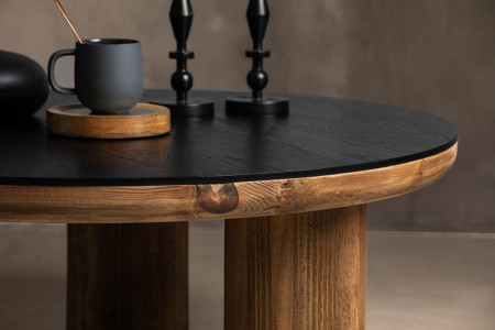 Artemis Round Coffee Table - Natural & Black | Cielo
