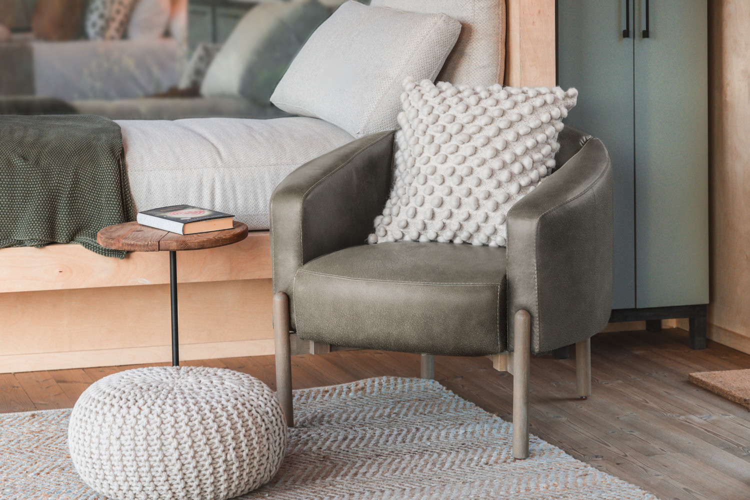 Prague Leather Armchair - Graphite | Cielo