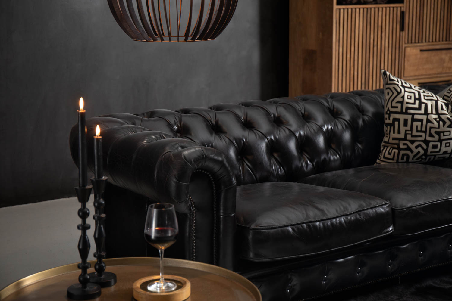 Jefferson Chesterfield 3 Seater Leather Couch | Cielo