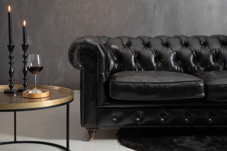 Jefferson Chesterfield 3 Seater Leather Couch | Cielo