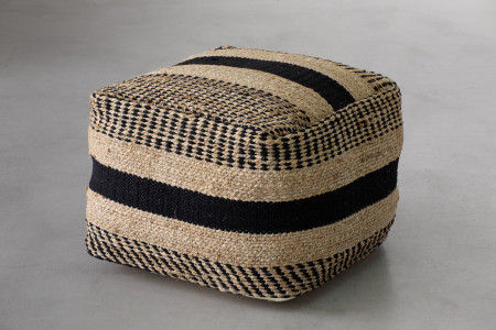 Revia Ottoman - Natural & Black For Sale | Cielo