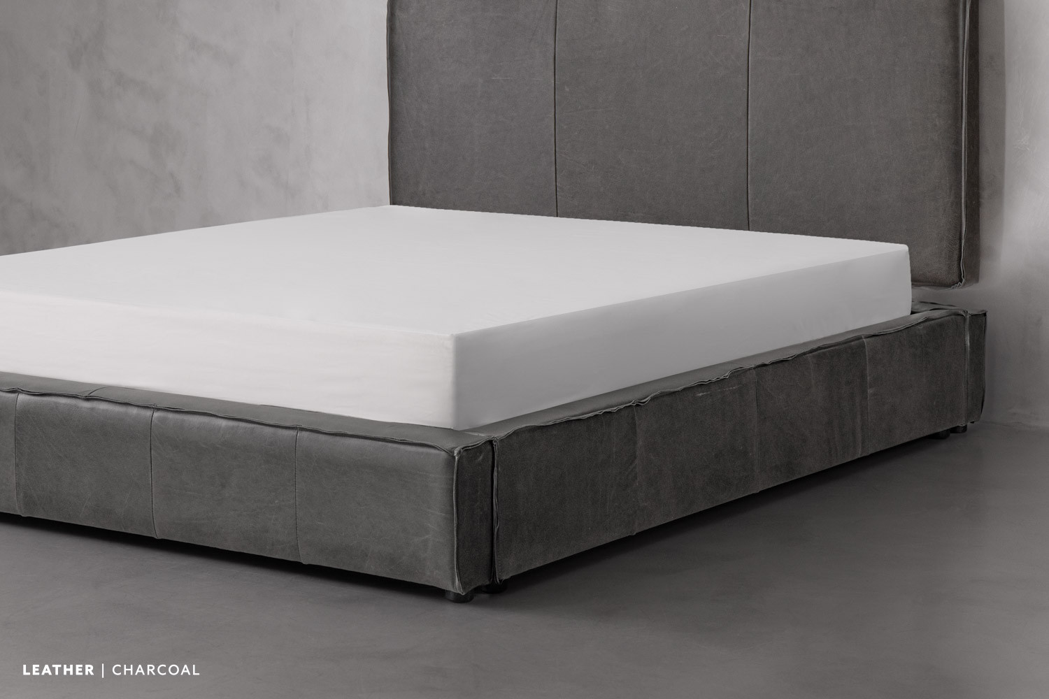 Matlock Kendrix Leather Bed Queen - Charcoal | Cielo
