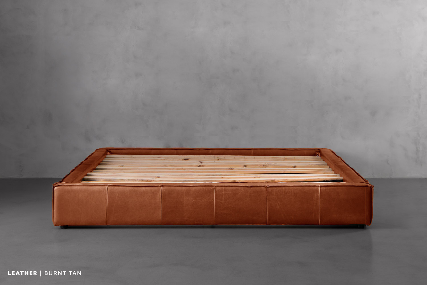 Kendrix Leather Bed Base King XL - Burnt Tan | Cielo