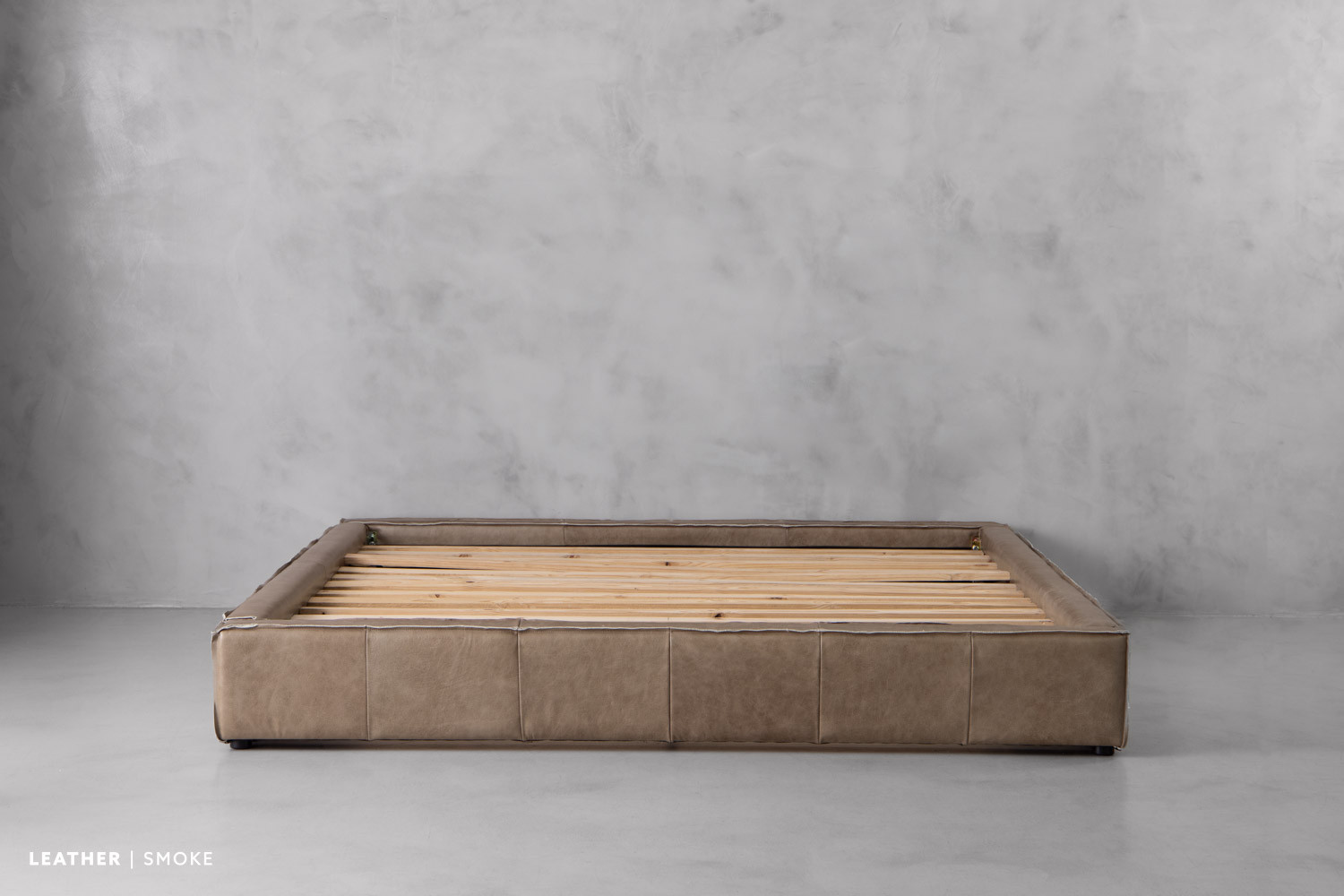 Kendrix Leather Bed Base King XL - Vintage Smoke | Cielo