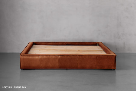 Kendrix Leather Bed Base - Burnt Tan | Cielo