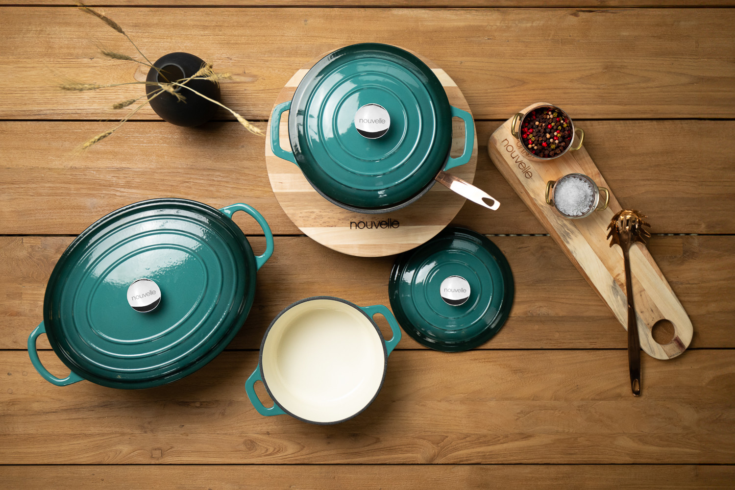 Nouvelle Cast Iron 6-Piece Casserole Set | Cielo