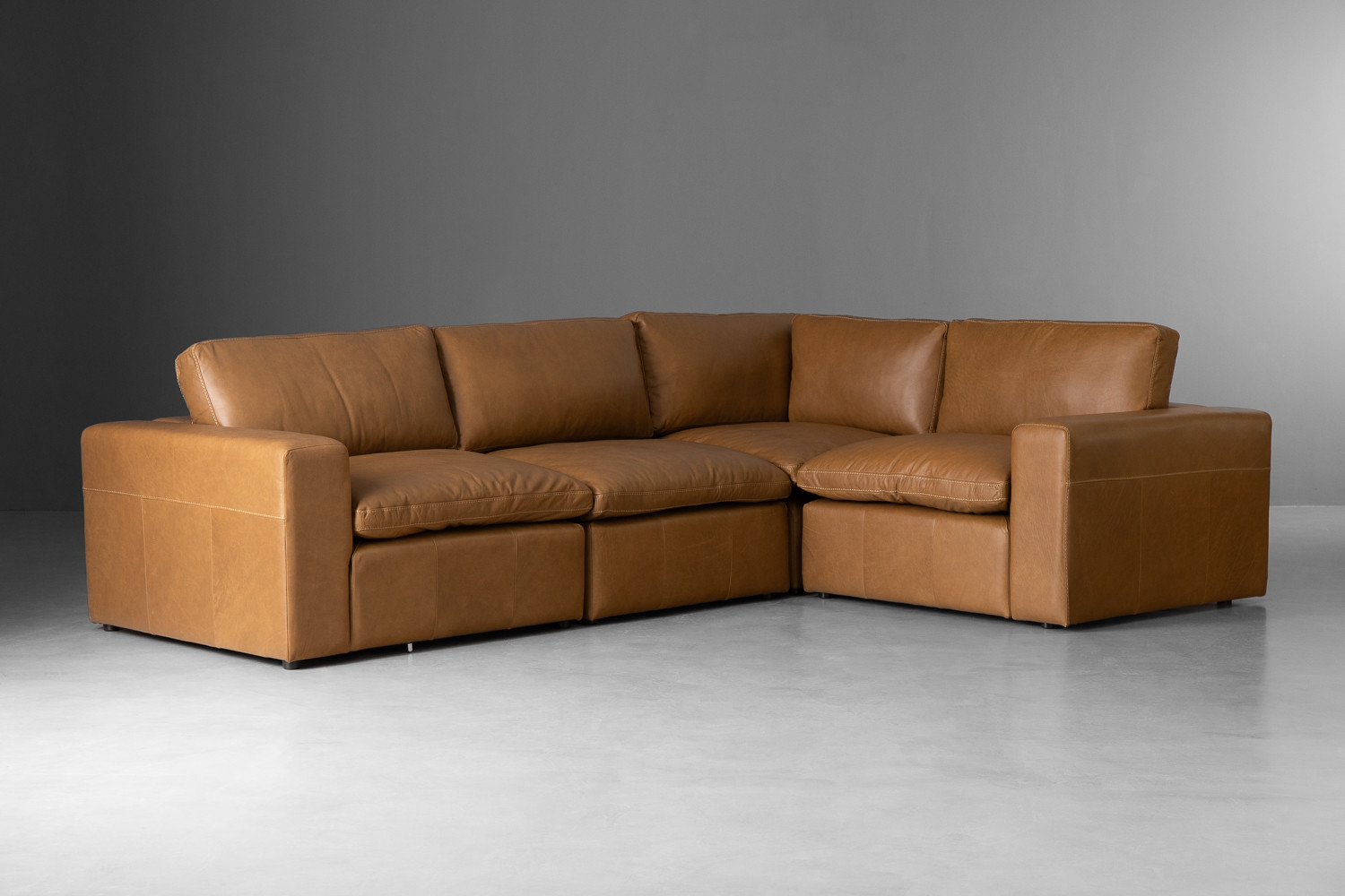 Bexley Leather Modular - Corner Couch Set - Sahara | Cielo