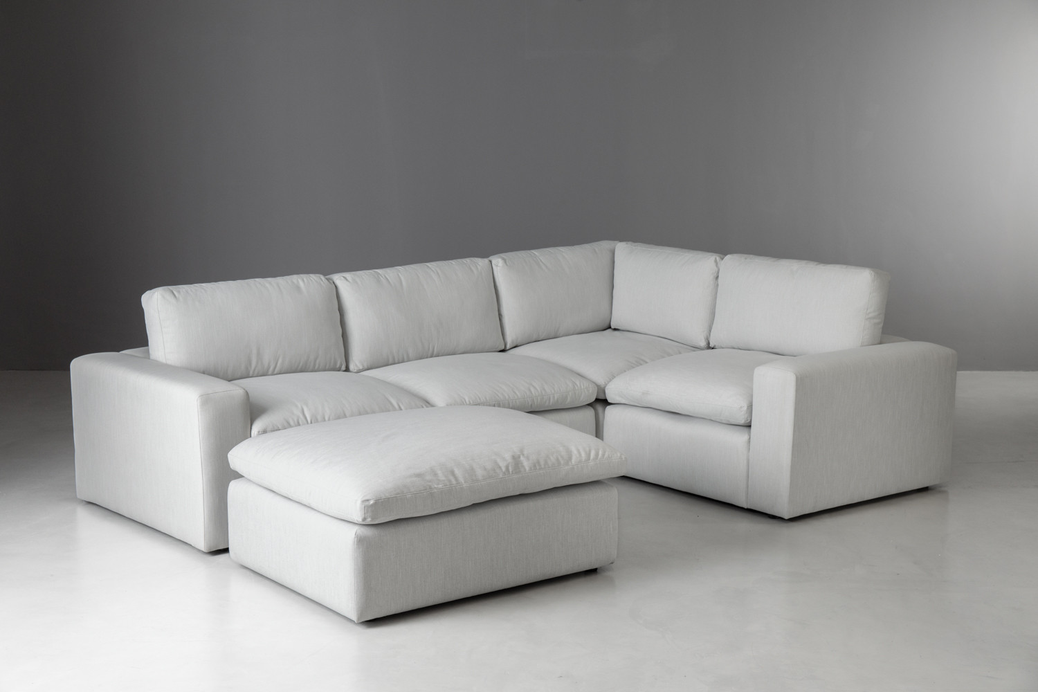 Bexley Modular Couch - Corner Couch Set with Ottoman - Pearl | Cielo