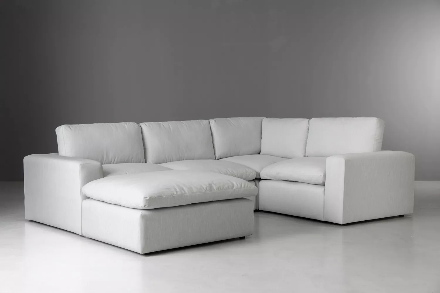Bexley Modular Couch - Corner Couch Set with Ottoman - Pearl | Cielo