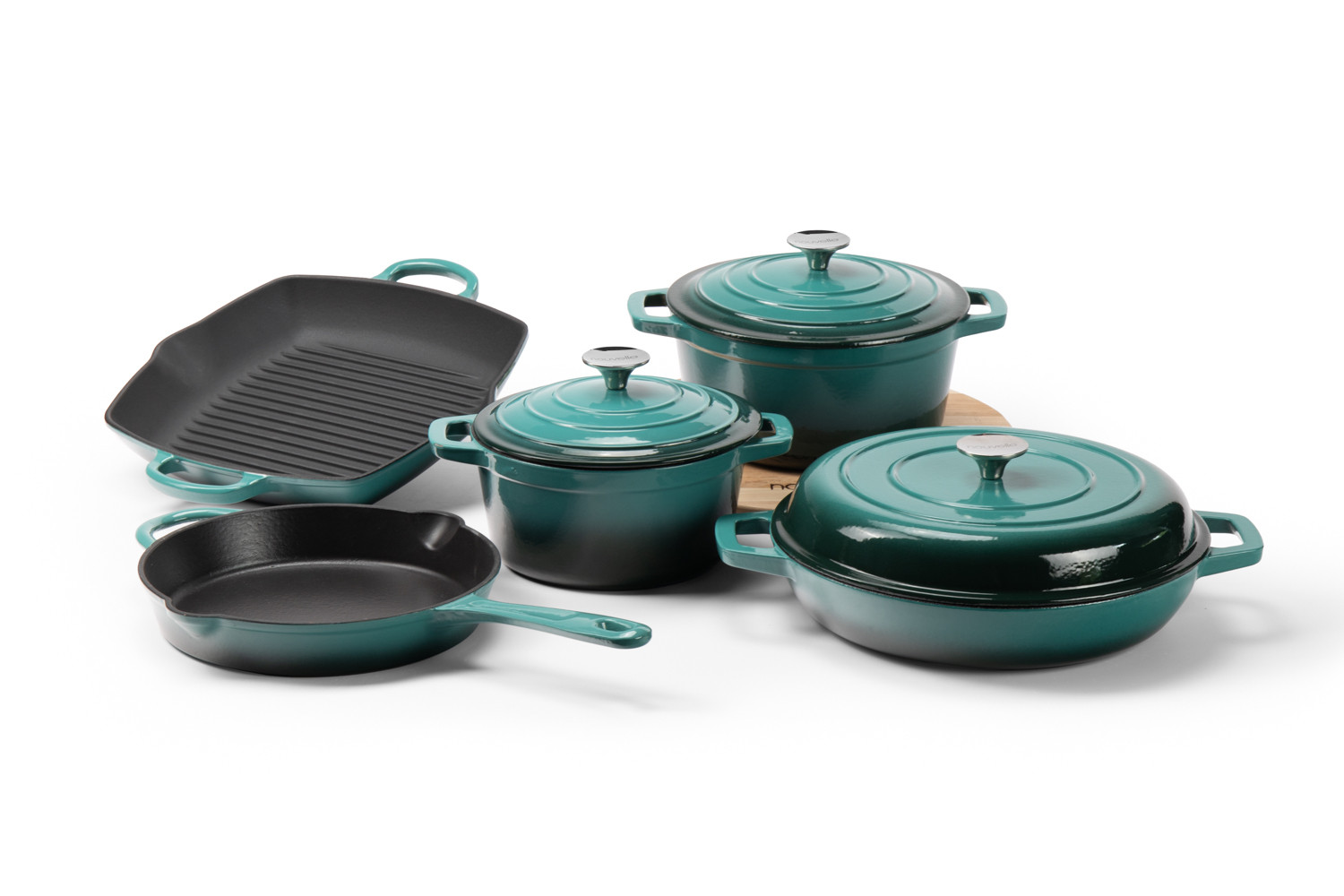 Nouvelle Cast Iron 8-Piece Oven Pan Set | Cielo