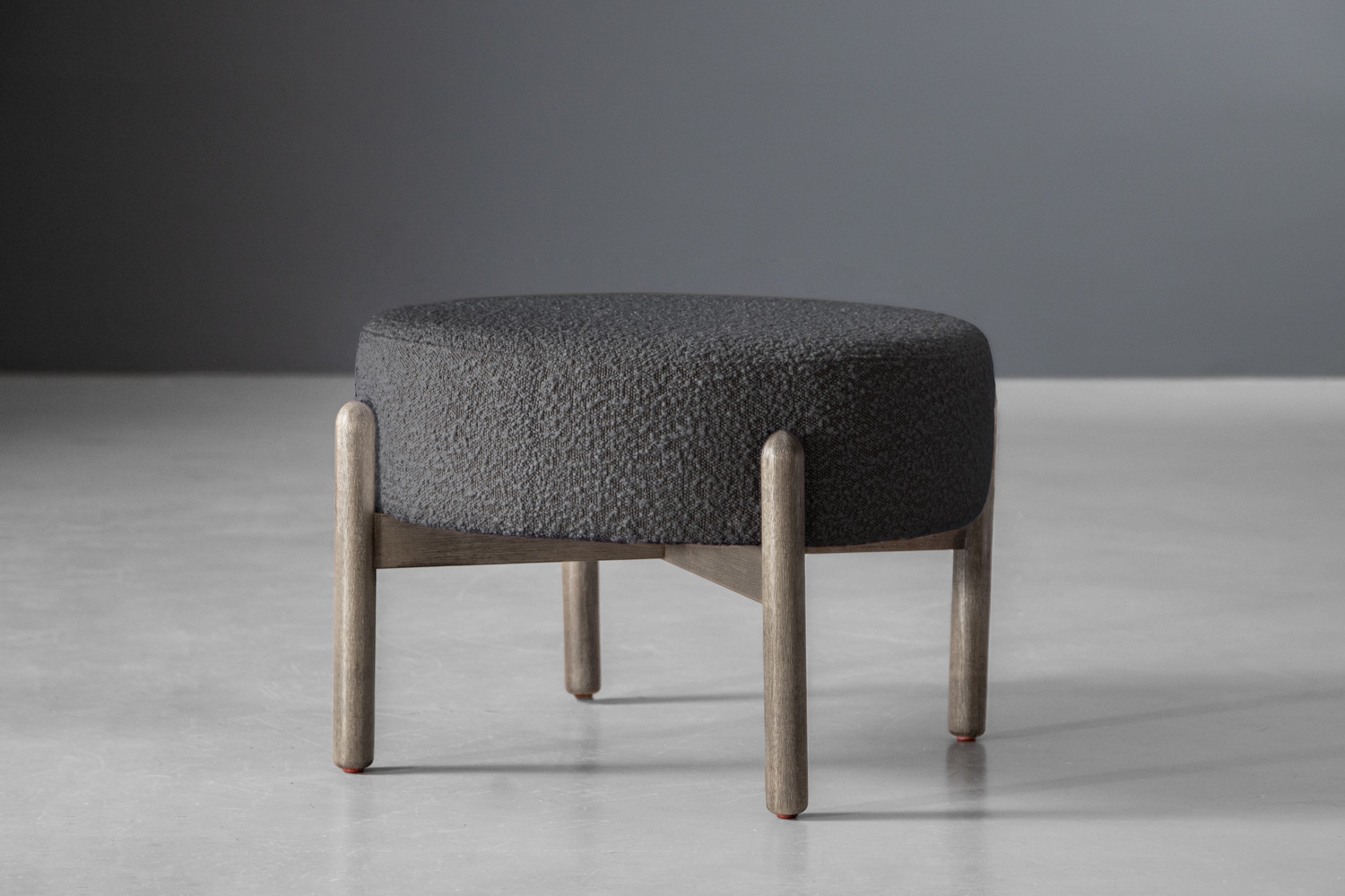 Prague Round Ottoman - Medium - Storm Grey | Cielo