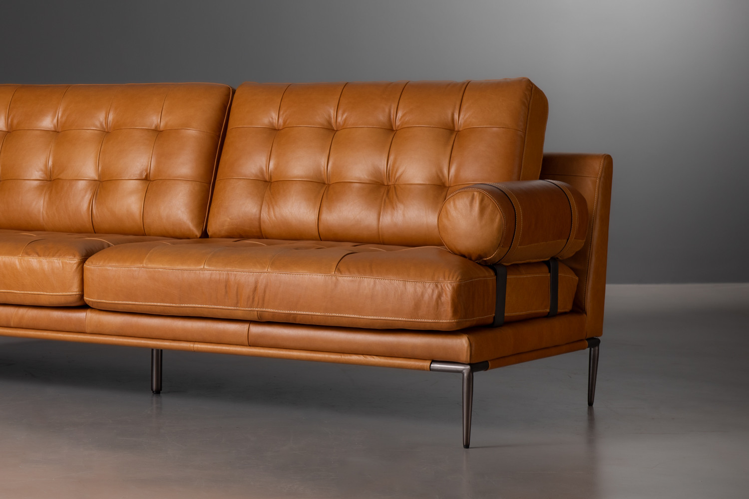 Fletcher 3-Seater Leather Couch - Bourbon | Cielo