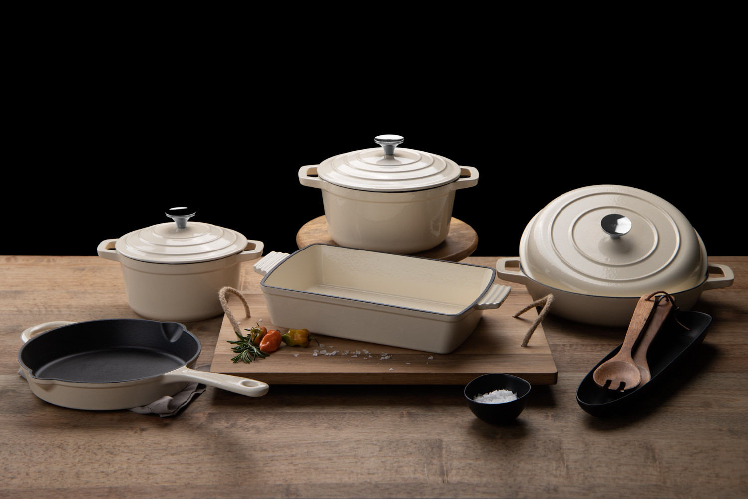 Nouvelle Cast Iron 8 Piece Cookware Set - Buttermilk | Cielo