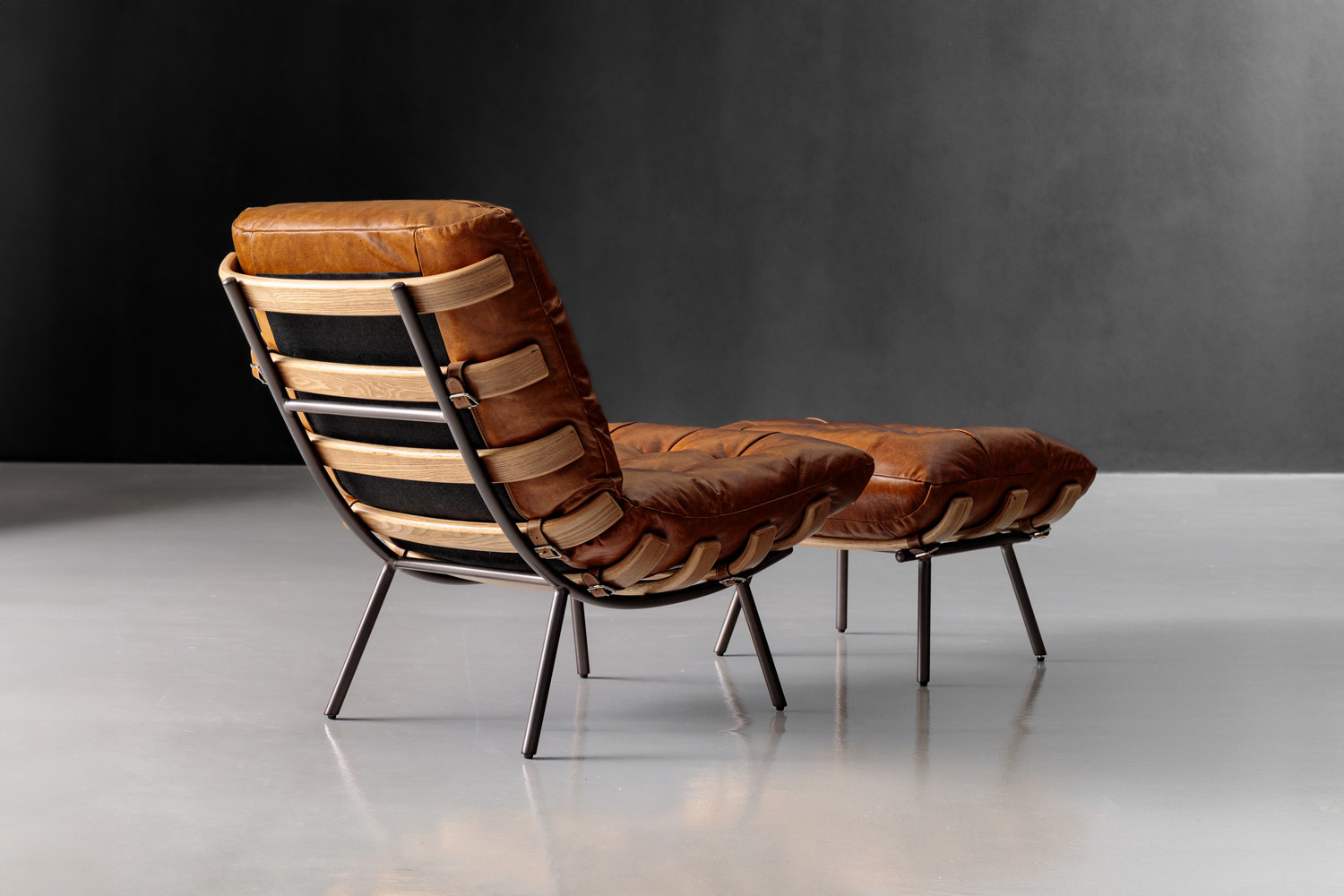 Fidel Leather Lounge Chair- Tan | Cielo