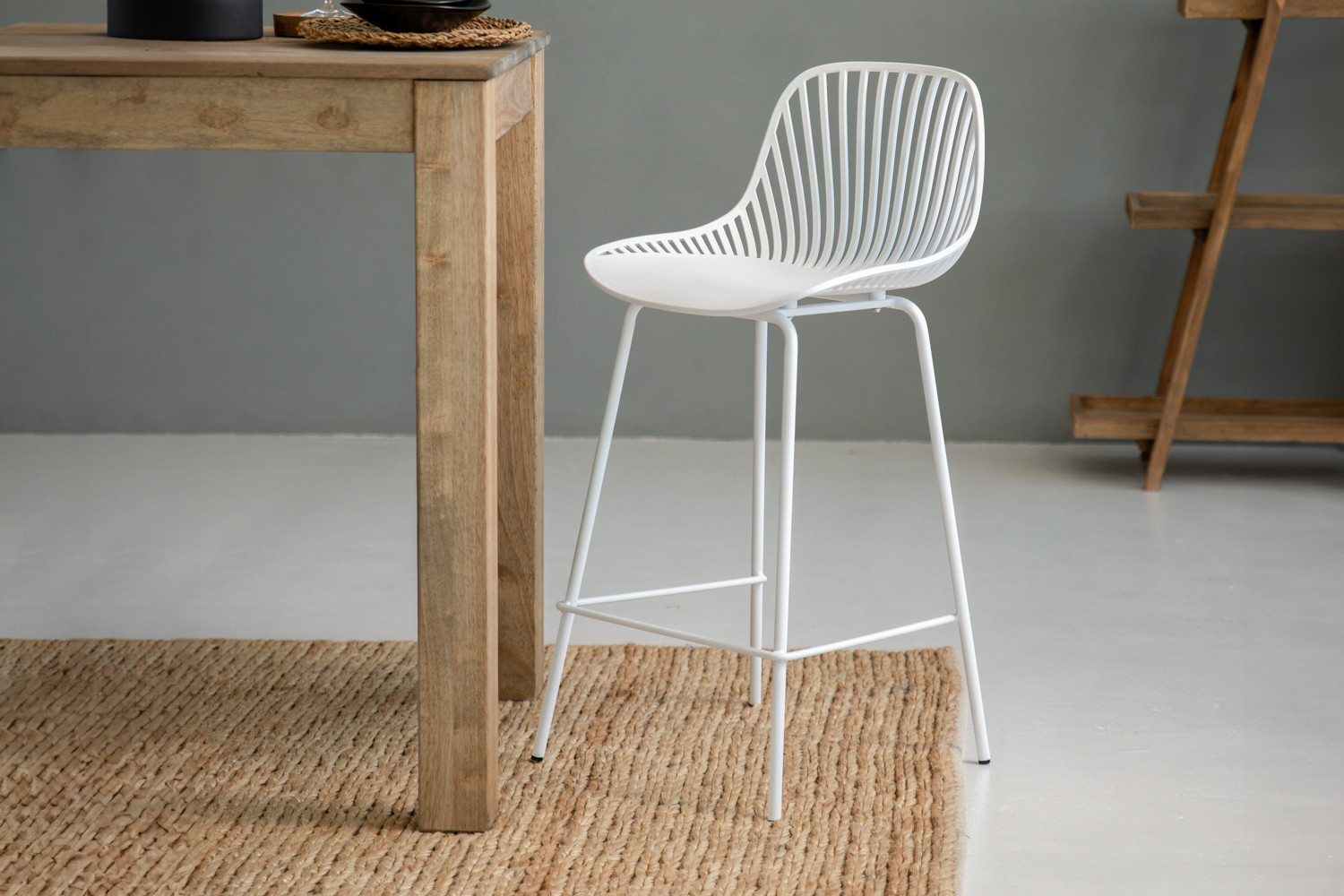 Yara Counter Bar Chair - White | Cielo
