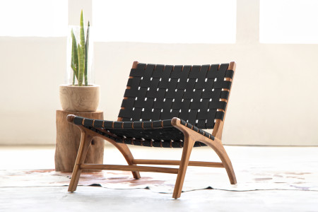 Camdyn Leather Chair - Black | Cielo