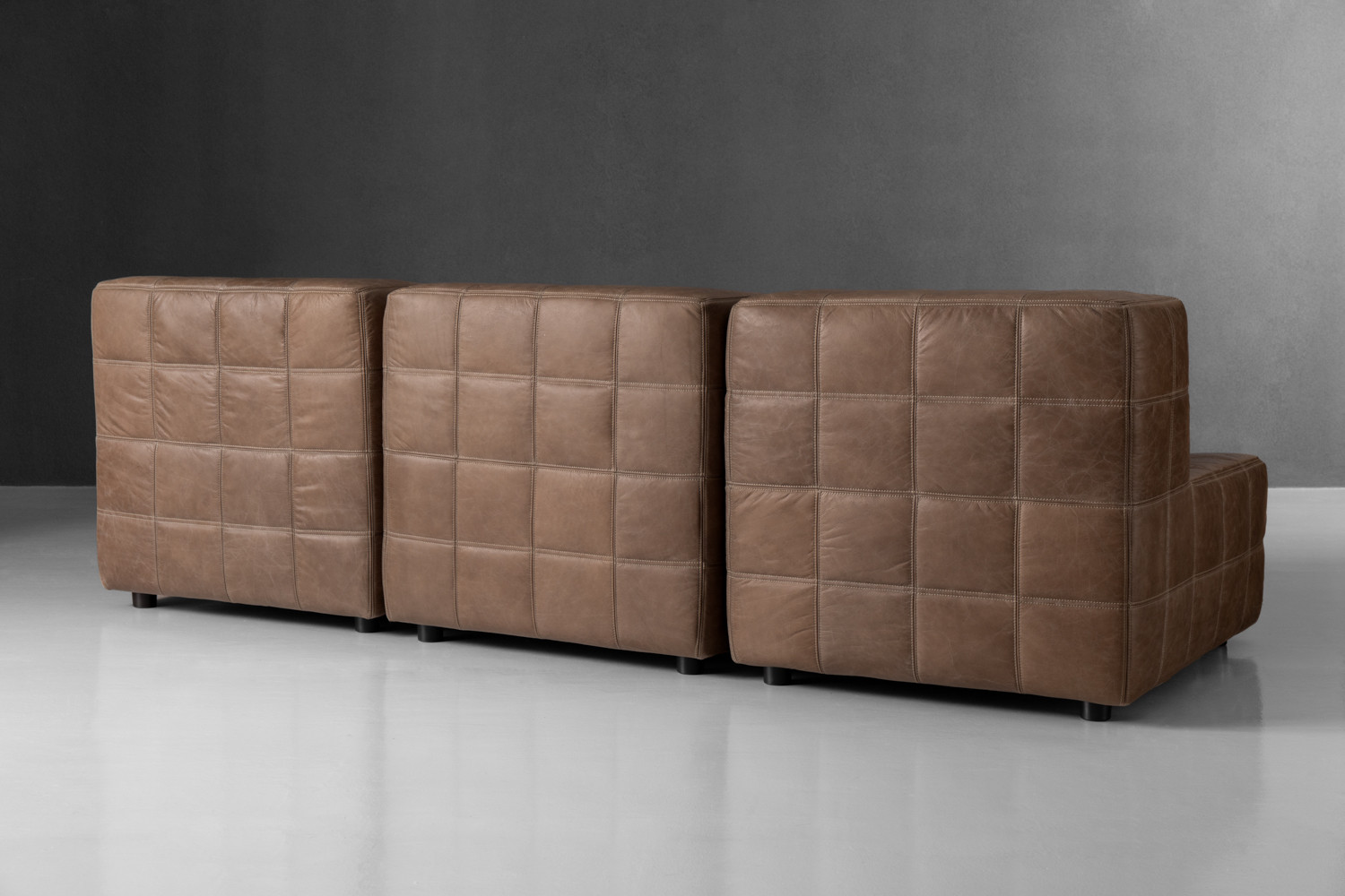 Orson Modular Open 3-Seater Leather Couch - Sahara | Cielo
