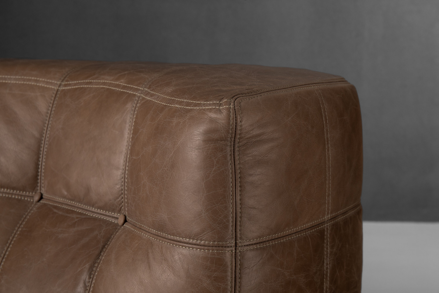 Orson Modular Open 2-Seater Leather Couch - Sahara | Cielo