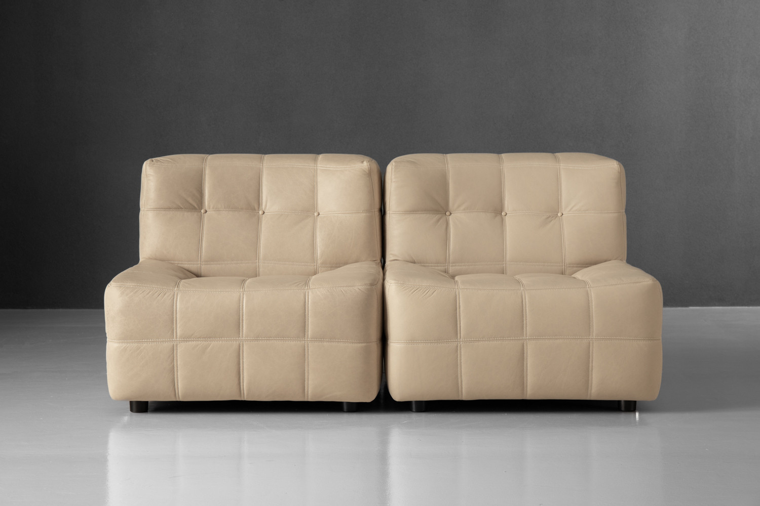 Orson Modular Open 2-Seater Leather Couch - Ivory | Cielo